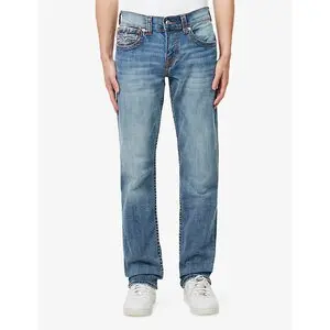 True Religion Ricky Embroidered Straight-leg Denim Jeans