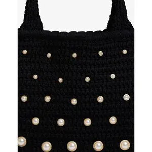 Sandro Embellished Crochet Tote Bag - Black