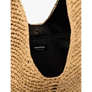Whistles Triangular Straw Tote Bag