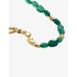 Monica Vinader 18ct Yellow -plated Vermeil Sterling Silver And Green Onyx Beaded Bracelet