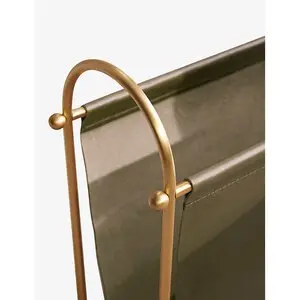 SOHO HOME Meard Leather And Brass Magazine Rack