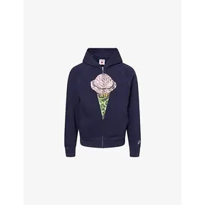 ICECREAM Cone Graphic Zip-up Cotton Hoodie