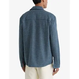 REISS Sever Checked Cotton And Linen Shirt