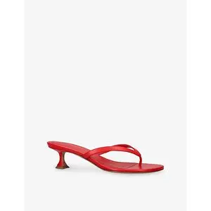 Amina Muaddi Juliette Thong Sandals - Red
