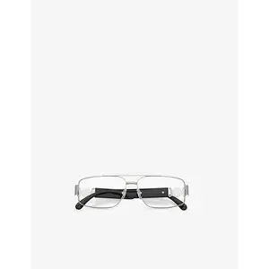 Versace Rectangle Metal Eyeglasses - Silver