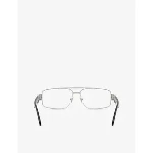 Versace Rectangle Metal Eyeglasses - Silver