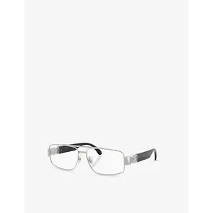 Versace Rectangle Metal Eyeglasses - Silver