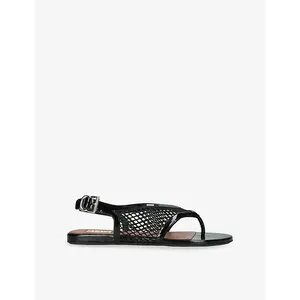 Alaïa Azzedine Fishnet Flat Leather Sandals