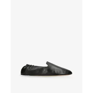 THE ROW Casa Leather Slipper - Black