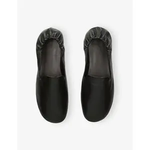 THE ROW Casa Leather Slipper - Black