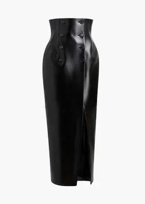 Khaite Luiza Leather Skirt - Black
