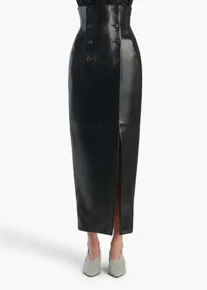 Khaite Luiza Leather Skirt