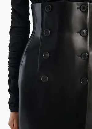 Khaite Luiza Leather Skirt