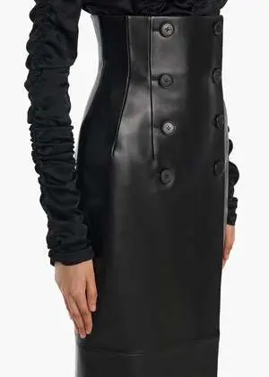 Khaite Luiza Leather Skirt