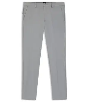 BOSS Slim-fit Stretch Cotton Twill Pants - Silver