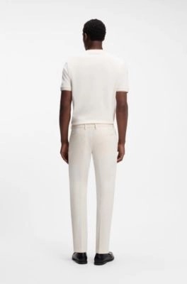 BOSS Slim-fit Stretch Cotton Twill Pants - White