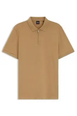 BOSS Regular-fit Polo With Zipper Closure