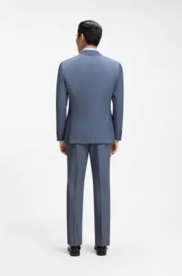 BOSS Two-piece Slim-fit Suit In Patterned Stretch Wool