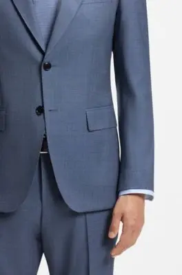 BOSS Two-piece Slim-fit Suit In Patterned Stretch Wool