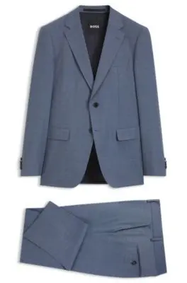 BOSS Two-piece Slim-fit Suit In Patterned Stretch Wool