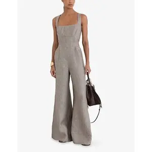 REISS Flora Wide-leg Linen Jumpsuit