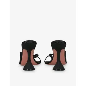 Amina Muaddi Shiona 95 Leather Heeled Mules