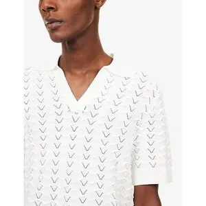 CHE Ripple Wave Knitted Polo Top