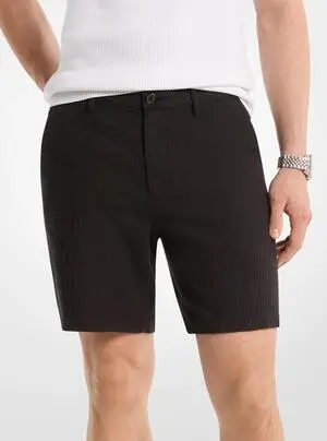Michael Kors Cotton Waffle Textured Shorts - Black