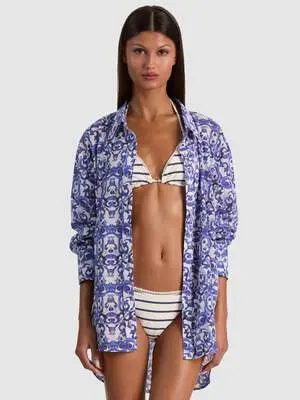 Alice + Olivia A+o X Coniglio Palm Beach Button Down Solstice