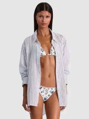 Alice + Olivia X Coniglio Palm Beach Printed Button-down Shirt - Stripe