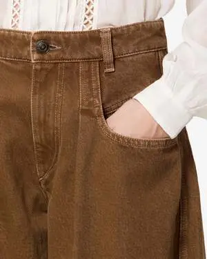 Isabel Marant Étoile Lisha Jeans Brown Cotton - Bronze