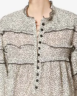 MARANT ETOILE Doane Top - Ecru/black