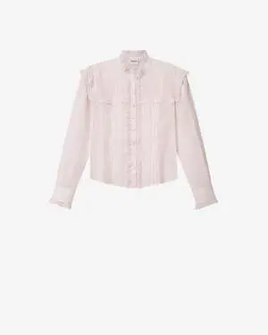 MARANT ETOILE Embroidered Cotton Voile Shirt - Light Pink