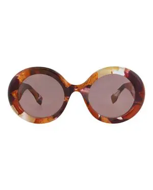Gucci Roundframe Recycled Acetate Sunglasses Orange Orange Violet - Multicolor