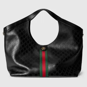 Gucci Giglio Large Tote Bag In Leather - Black