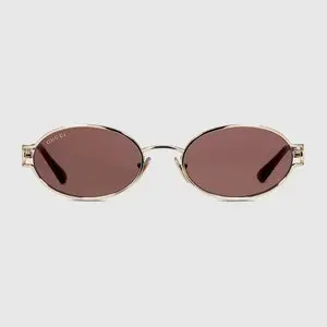 Gucci Rectangular-frame Sunglasses - Gold