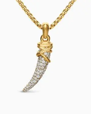 David Yurman Pavé Tusk Amulet In 18k Yellow Gold With Diamonds