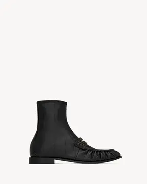 Saint Laurent Le Loafer Boots In Eel - Black