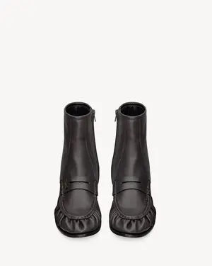 Saint Laurent Le Loafer Boots In Smooth Leather