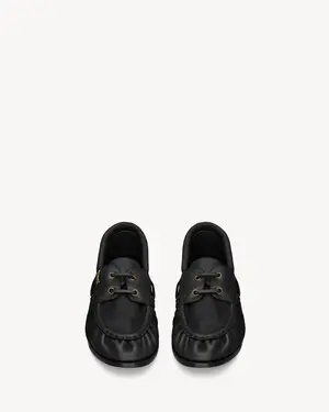 Saint Laurent Le Loafer Bateau In Smooth Leather