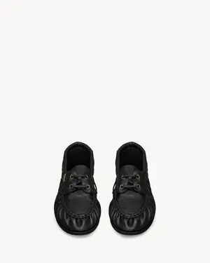 Saint Laurent Le Loafer Bateau In Eel