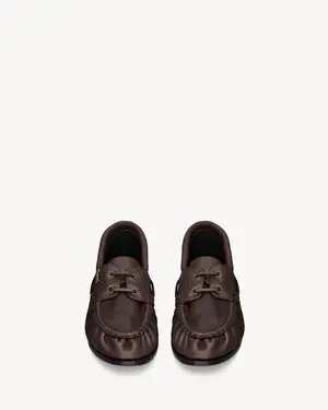 Saint Laurent Le Loafer Bateau In Smooth Leather