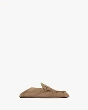 Saint Laurent Le Loafer Foldable In Suede - Nude