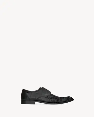 Saint Laurent Augustin Slip-on Derbies In Eel - Black