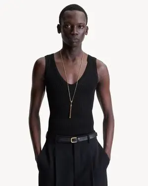 Saint Laurent Ribbed Knit Tank Top