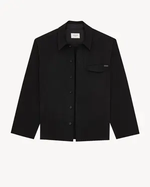 Saint Laurent Overshirt In Cotton - Noir