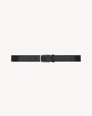 Saint Laurent Minimal Belt In Smooth Leather - Black