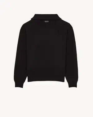 Saint Laurent Half-zip Sweater In Rib-knit Wool