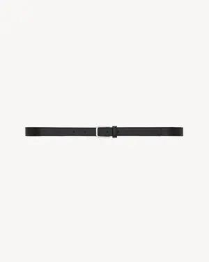 Saint Laurent Minimal Thin Belt In Smooth Leather