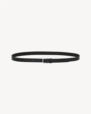 Saint Laurent Minimal Thin Belt In Smooth Leather